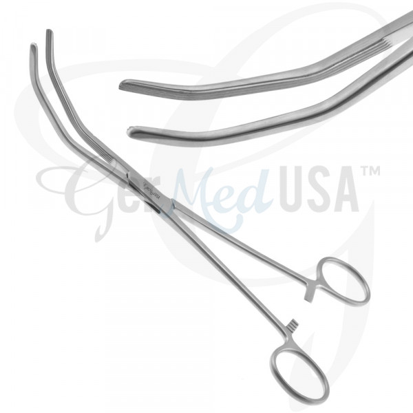 Herrick Kidney Pedicle Clamp Double Angled Jaws Serrated 9 1/2"