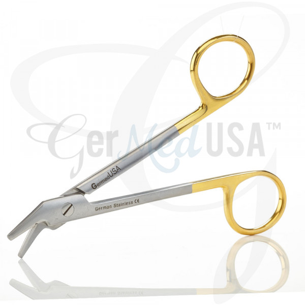 Wire Cutting Scissors 4 3/4" Angled With Notch | GerMedUSA Inc