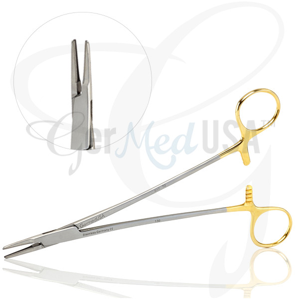 French Eye Ryder Needle Holder Tungsten Carbide 6" Left Hand