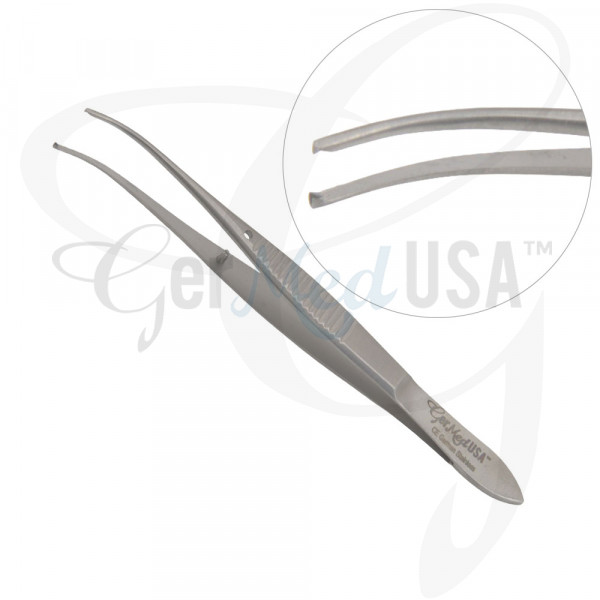Iris Tooth Forceps Curved 10cm | GerMedUSA Inc.