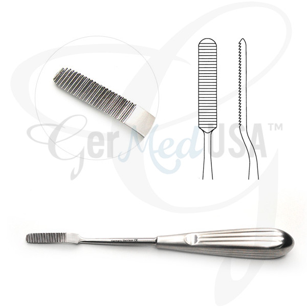 Cottle Rasp 8" Straight 7mm Backward Cutting Plain Serrations