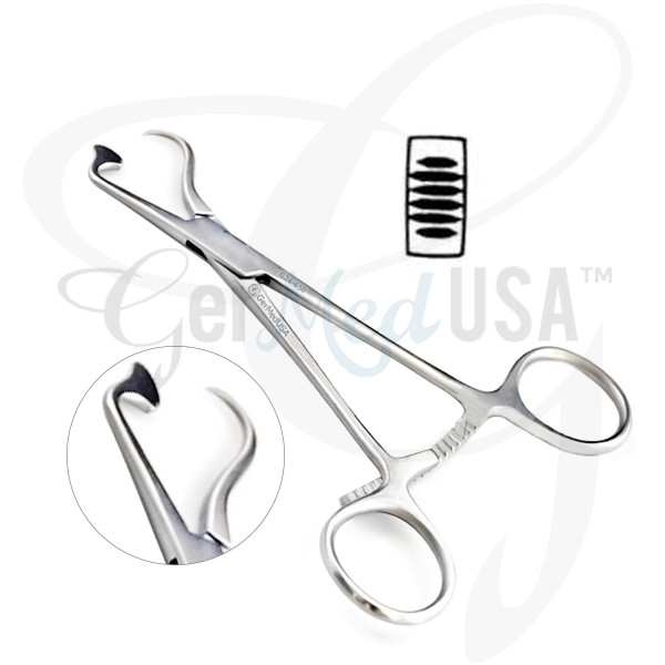 Plate and Bone Holding Forceps 5" One Pointed and One Footplate Tip ...