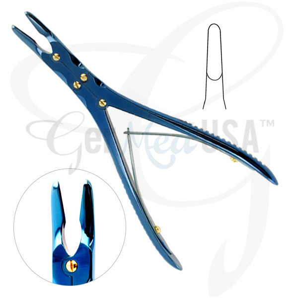Ruskin Rongeur 7 1/2" 4mm Jaw Double Action Blue Coated