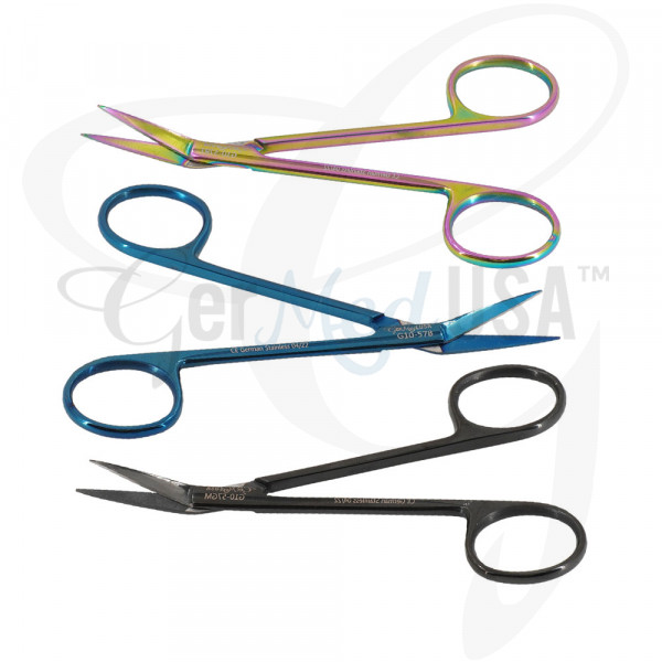 Iris Scissors Color Coated 4 1/4" Angular With Two Sharp Tips