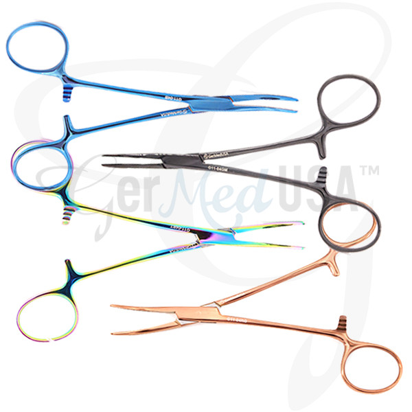 Kelly Hemostatic Forceps 5 1/2" Curved Color Coated | GerMedUSA Inc