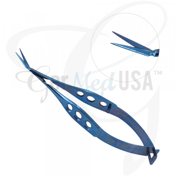 Micro Capsulotomy Scissors 10cm Flat Handle Titanium | GerMedUSA