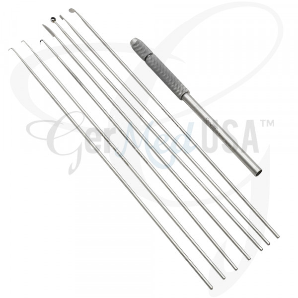 Neuro Knives 2mm Shaft Set of 7 with Universal Chuck Handle